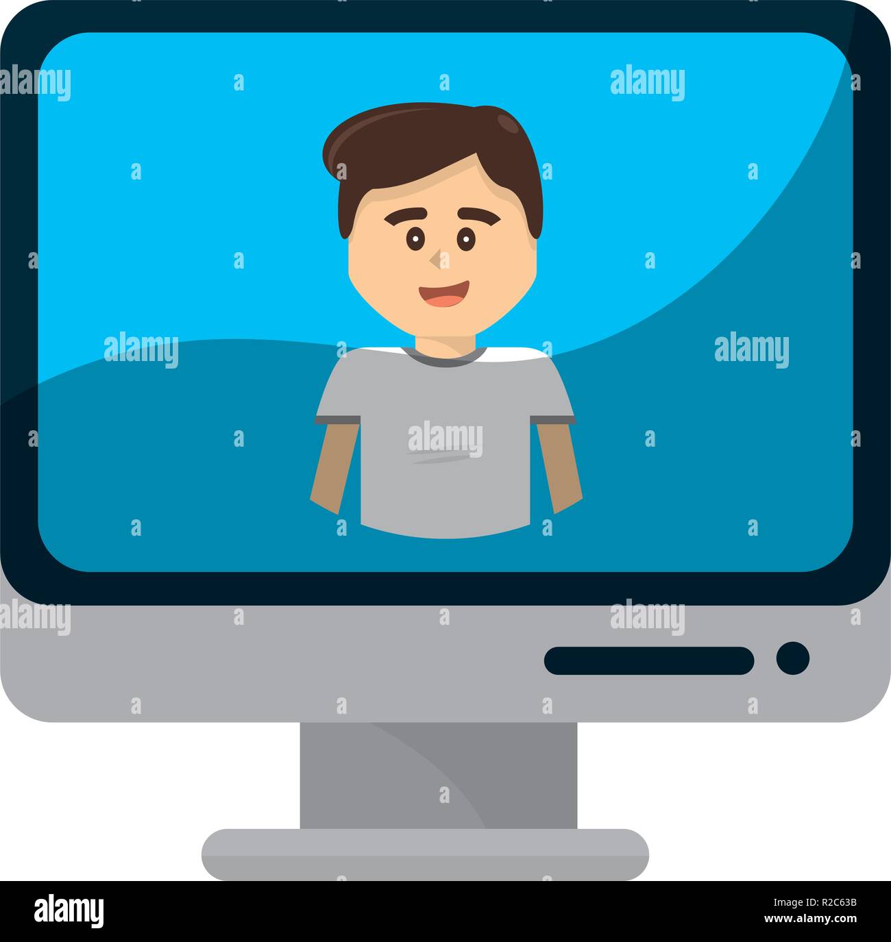Boy inside computer design Stock Vector Image & Art - Alamy