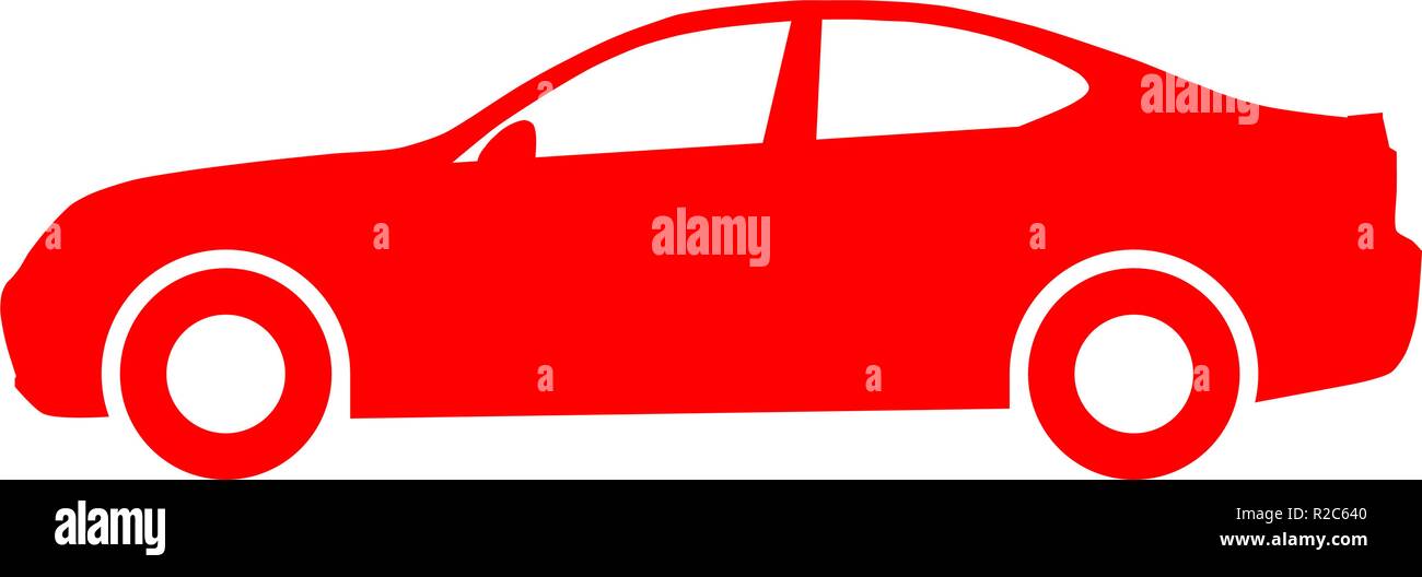 Car symbol icon - red, 2d, isolated - vector illustration Stock Vector ...