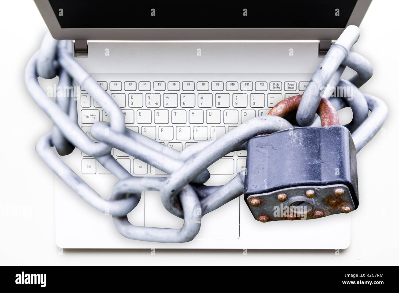Online security, internet protection for laptop computer Stock Photo ...