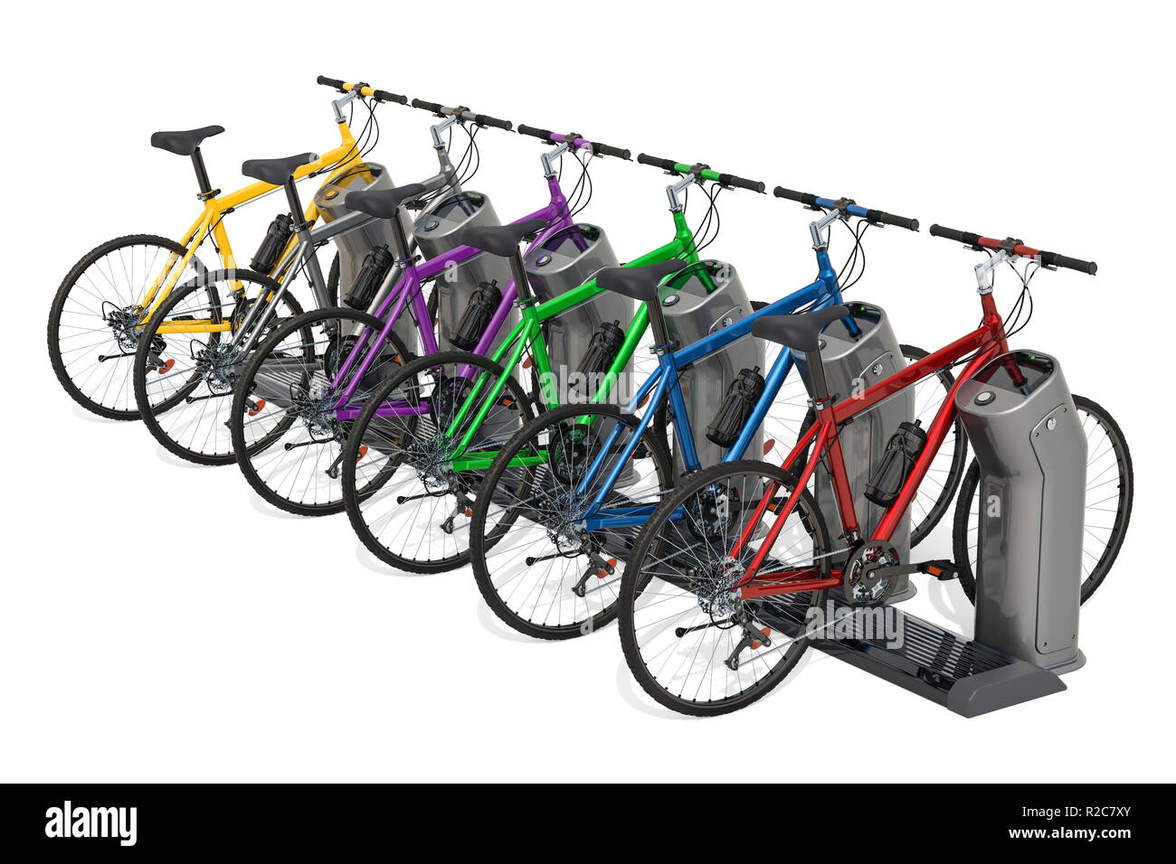Parking bicycles Cut Out Stock Images & Pictures - Alamy