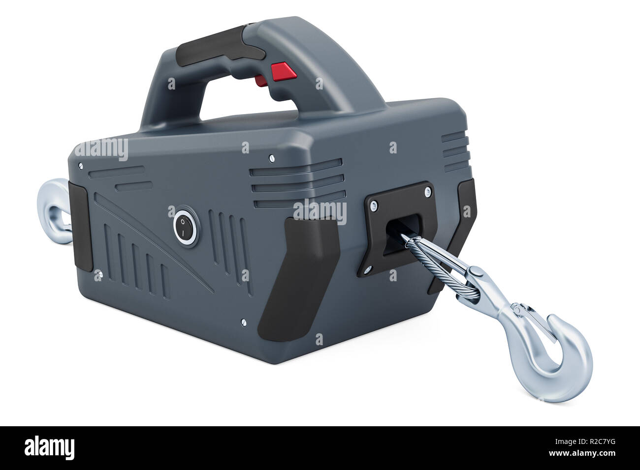 Portable Electric Winch. 3D rendering isolated on white background ...