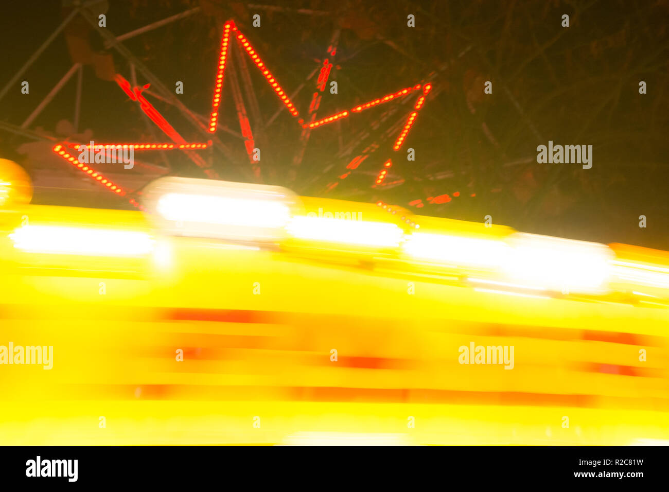 Fun fair lights, blurred for fairground background Stock Photo - Alamy