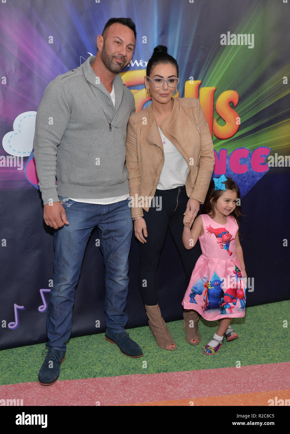 Roger Mathews, Jenni J-Woww Farley and Meliani Mathews attend the ...