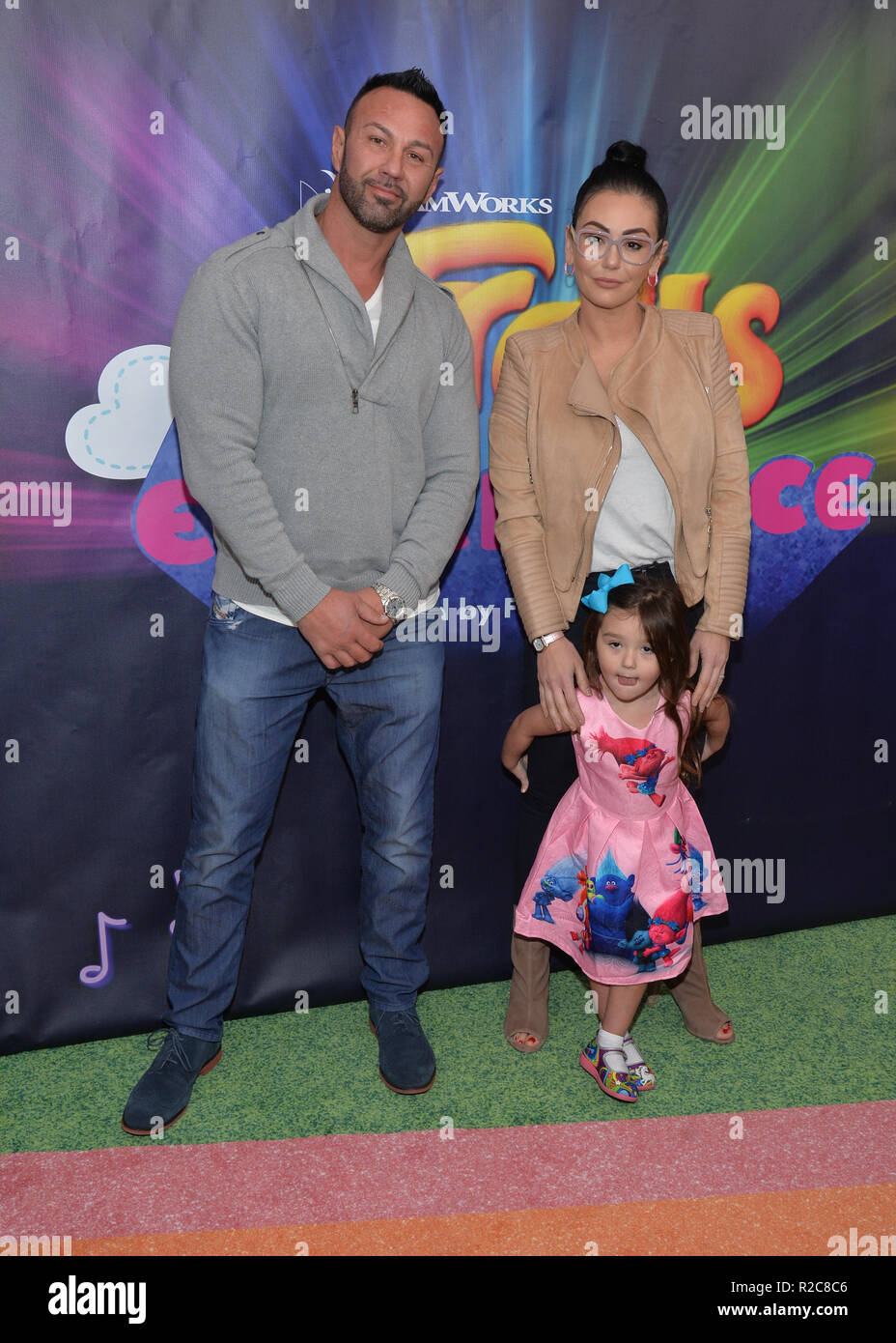 Roger Mathews, Jenni J-Woww Farley and Meliani Mathews attend the ...