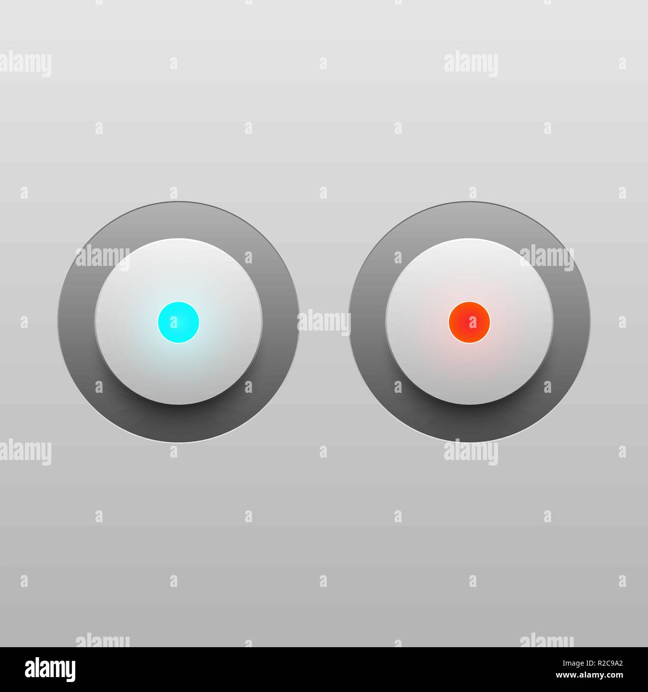 LED light buttons on gray background, stock vector Stock Vector Image ...