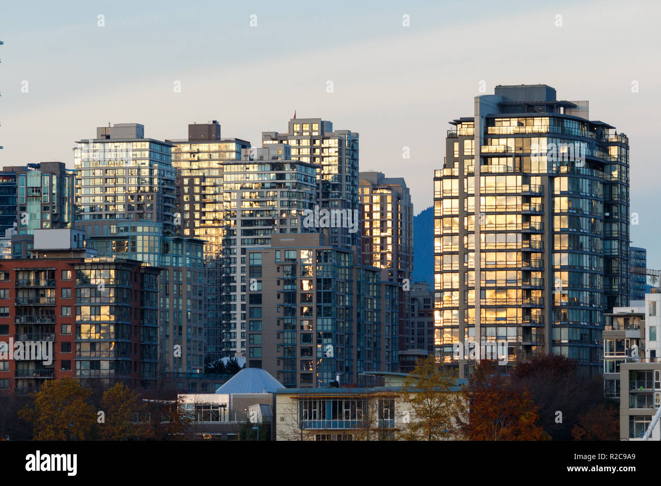 Commmercial and residential high rise buildings. Vancouver, BC Stock ...