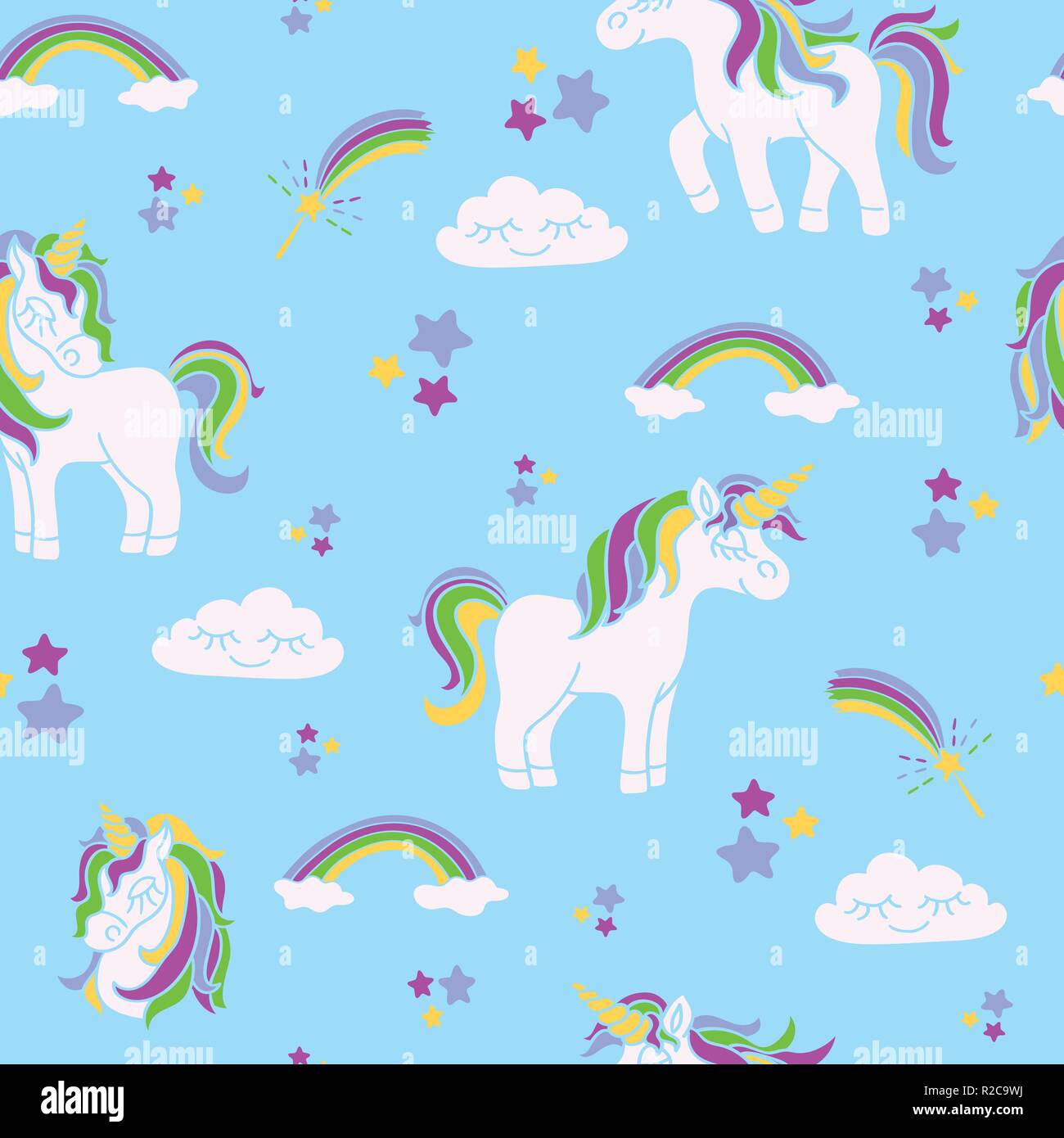 Unicorn pattern vector vectors Stock Vector Images - Alamy