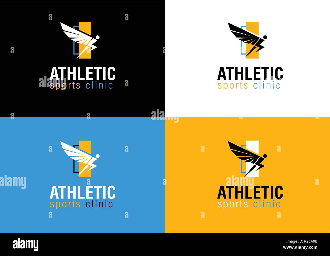 Modern Bold Athletic Sports Clinic Branding Logo With Wing Symbol Stock ...