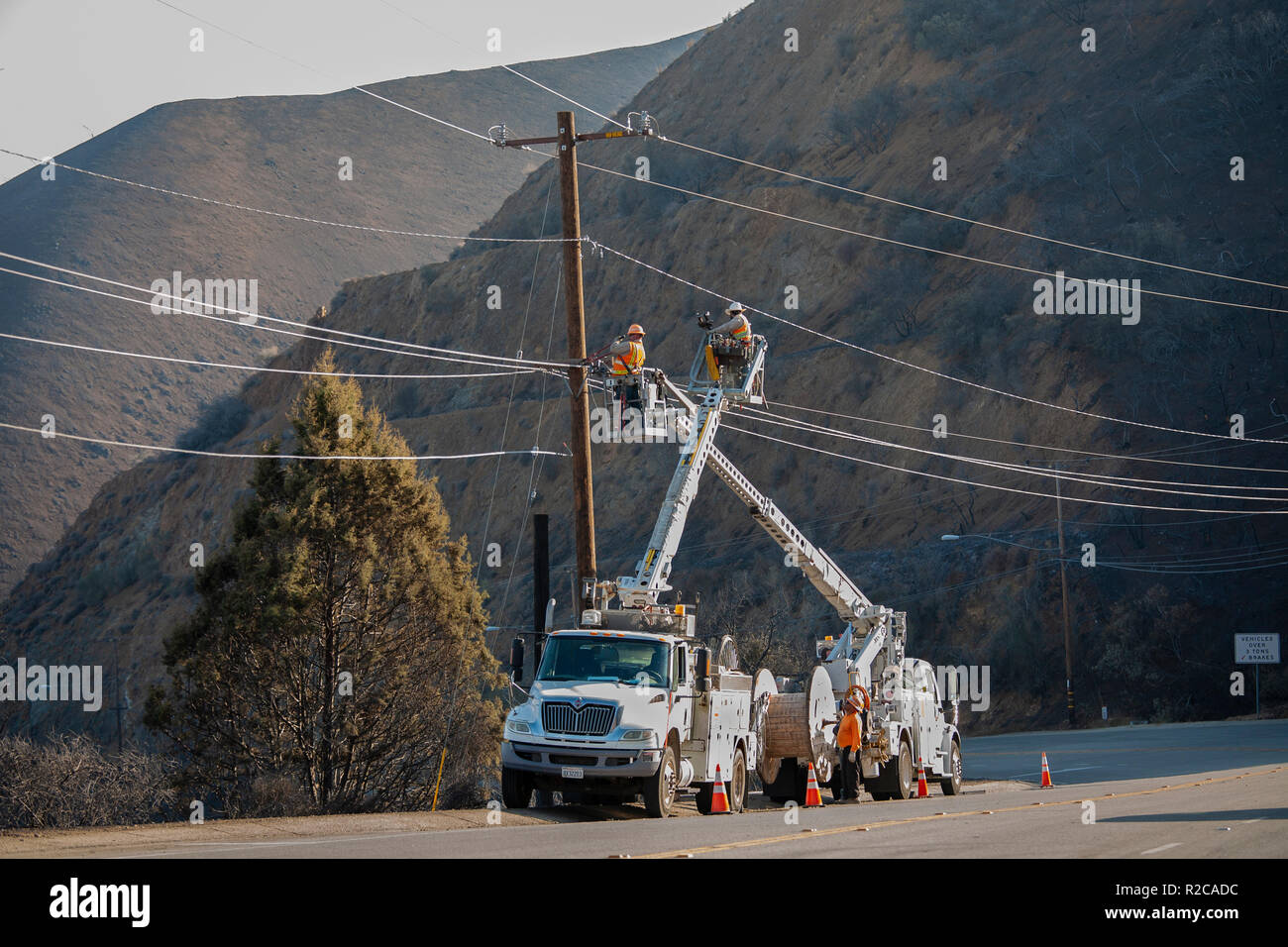Downed power lines hi-res stock photography and images - Alamy