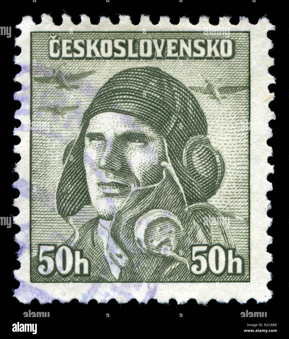 Postage stamp from Czechoslovakia in the London issue, 1945 Stock Photo ...