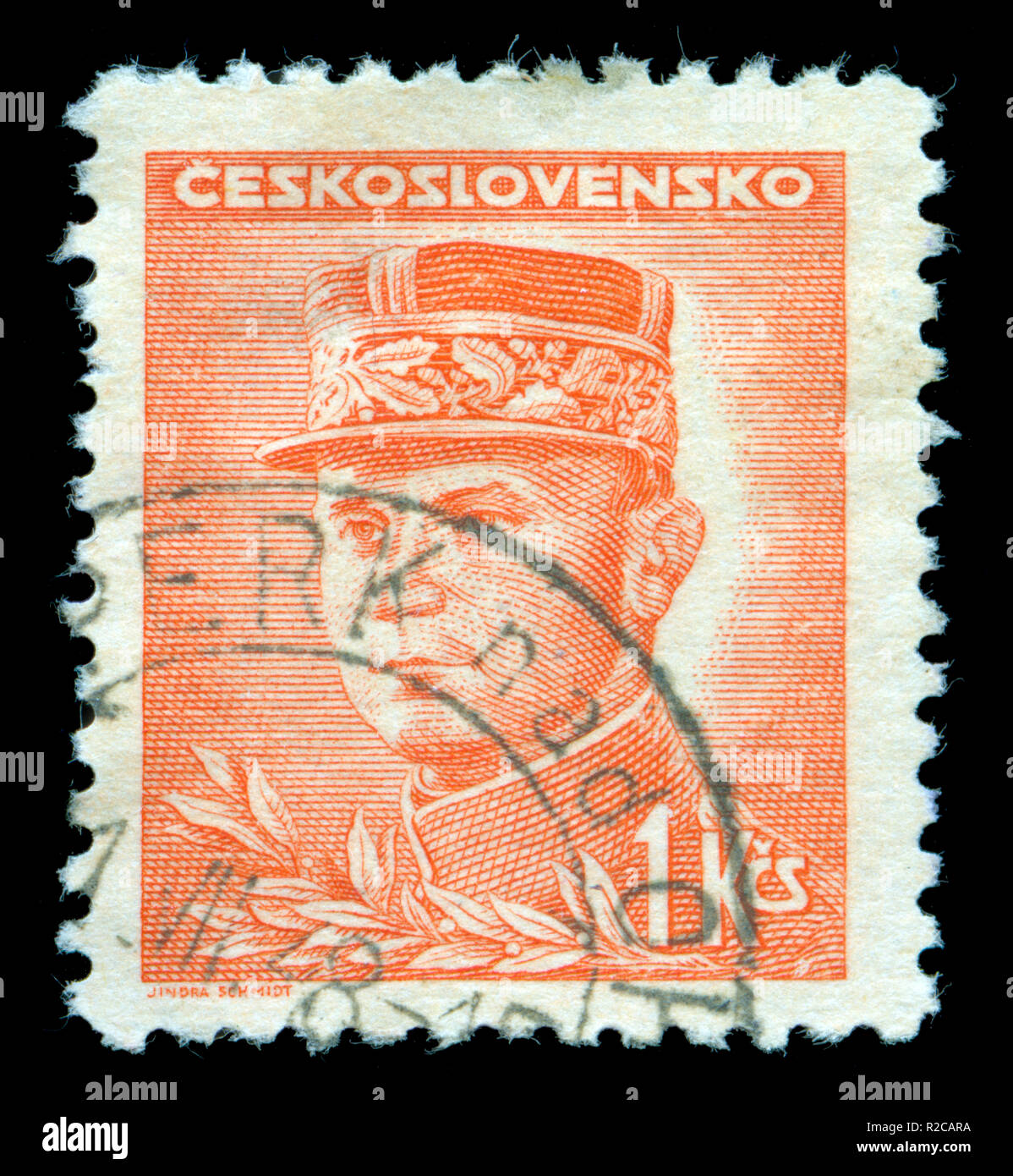 Postage stamp from Czechoslovakia in the Portraits series issued in ...