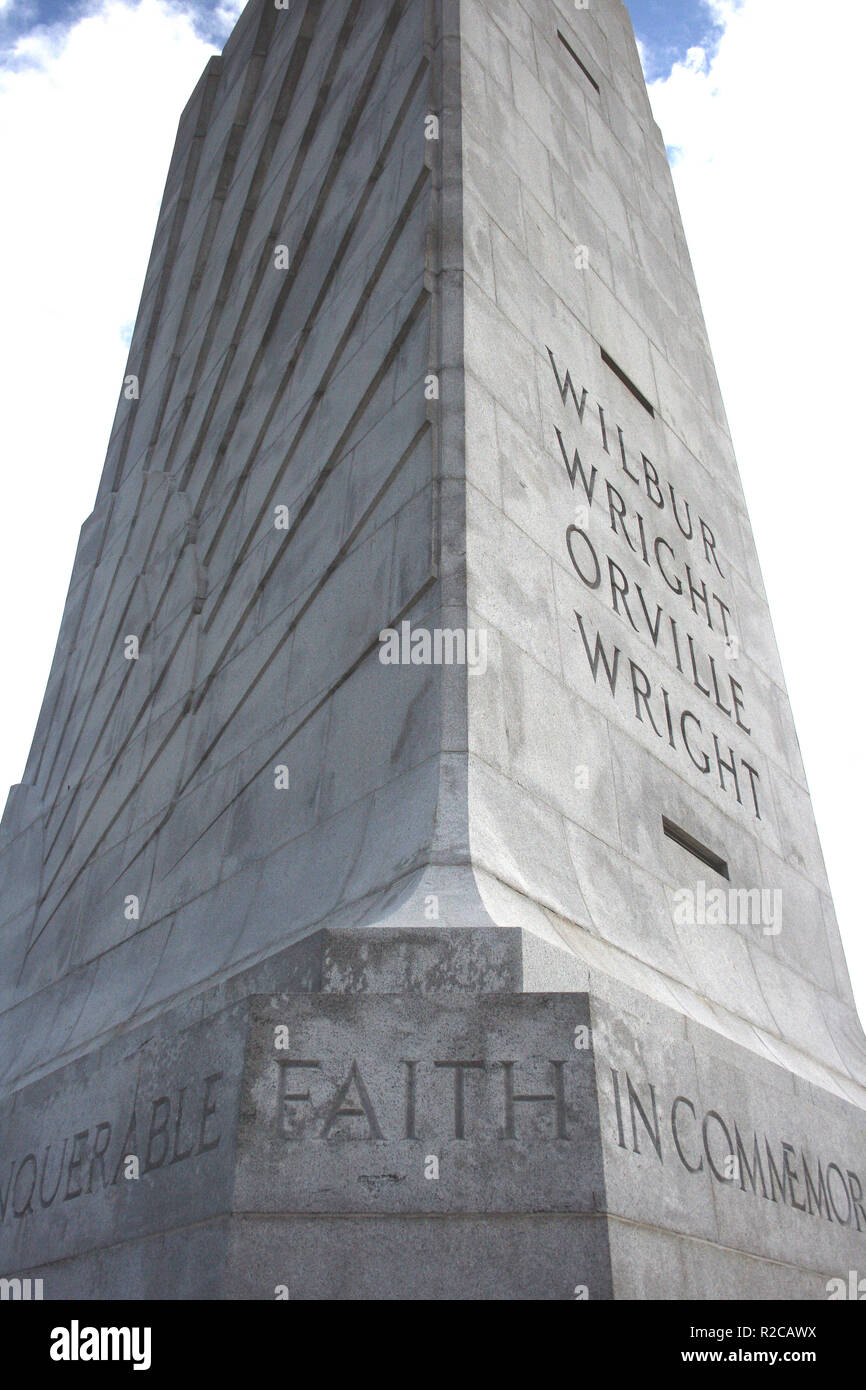Monument to the first flight at Wright Brothers National Memorial at ...