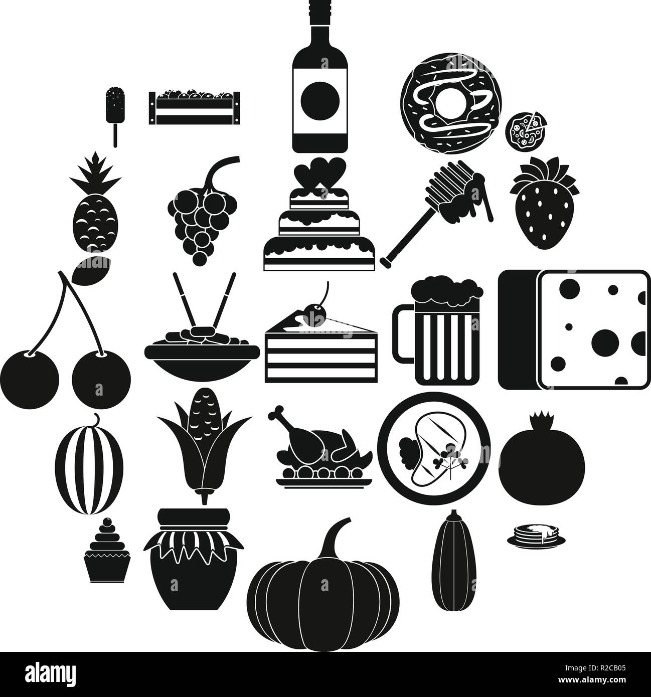 Gastronomic pleasure icons set, simple style Stock Vector Image & Art ...