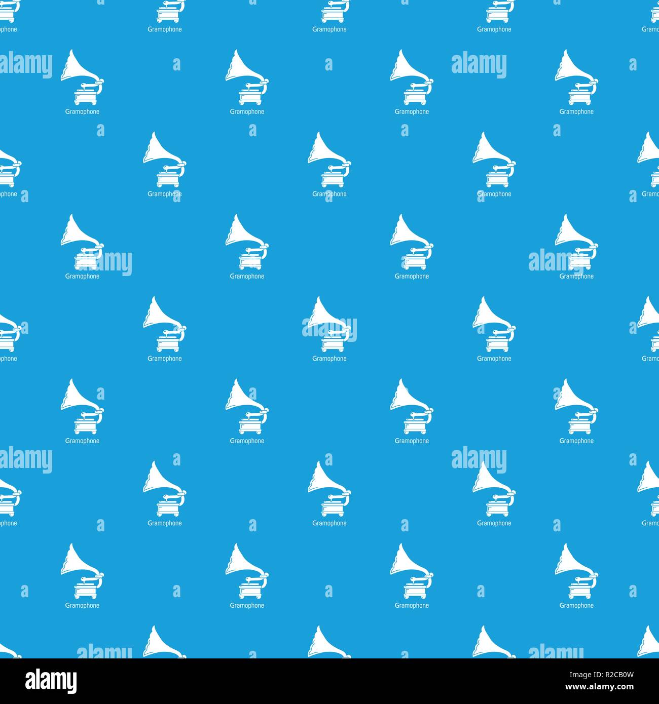Gramophone pattern vector seamless blue Stock Vector Image & Art - Alamy