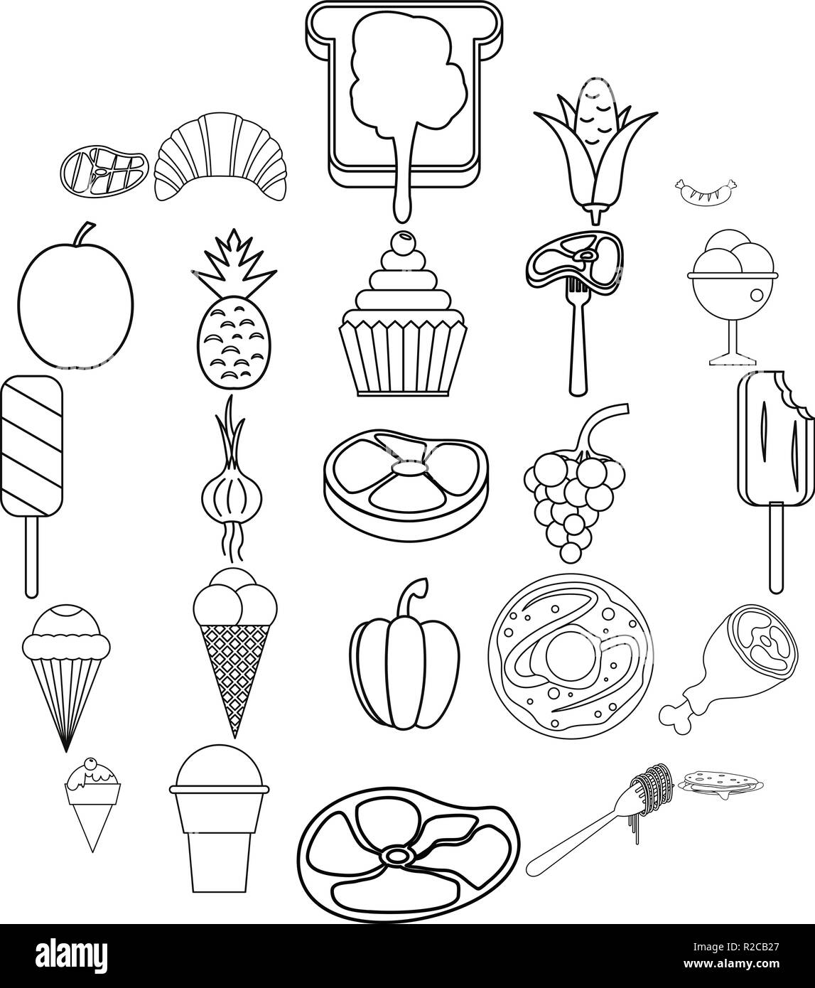 Appetizers icons set, outline style Stock Vector Image & Art - Alamy