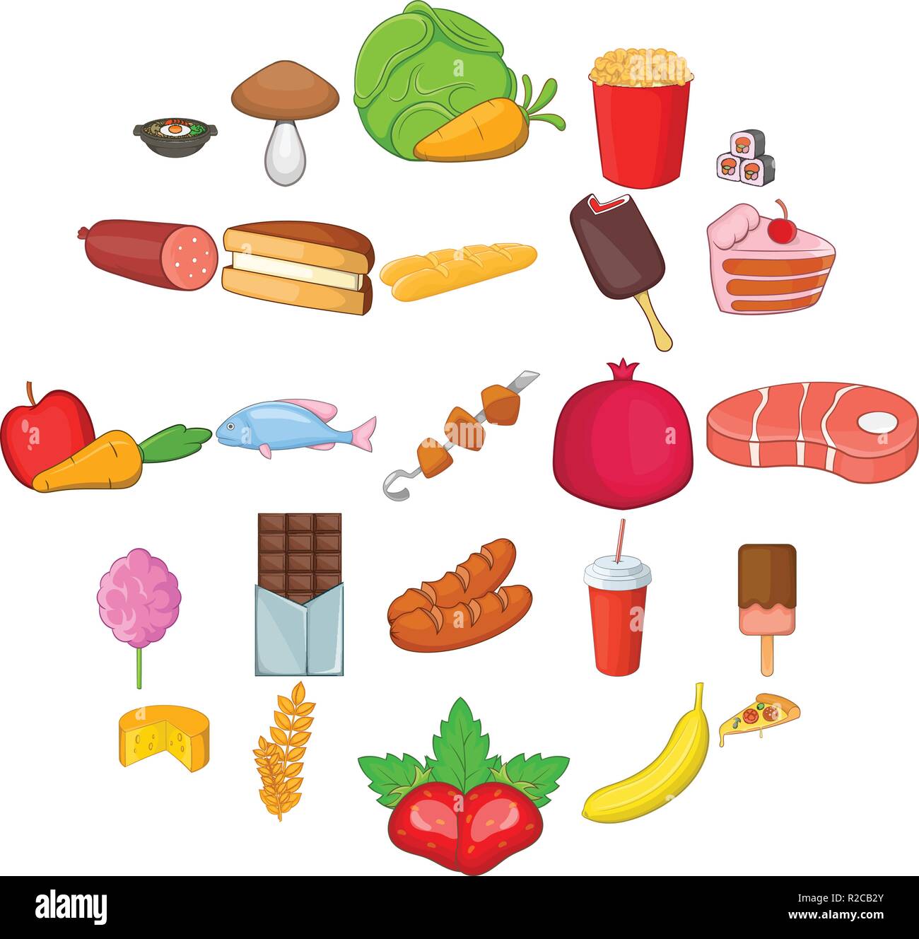 Refreshment icons set, cartoon style Stock Vector Image & Art - Alamy