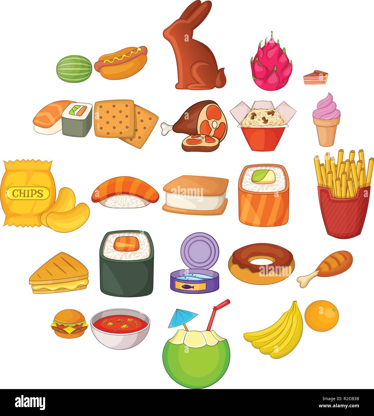 Morsel icons set, cartoon style Stock Vector Image & Art - Alamy