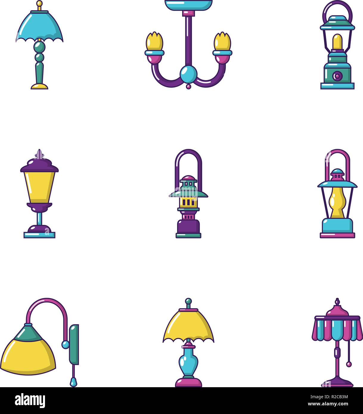 Highlighting icons set, flat style Stock Vector Image & Art - Alamy