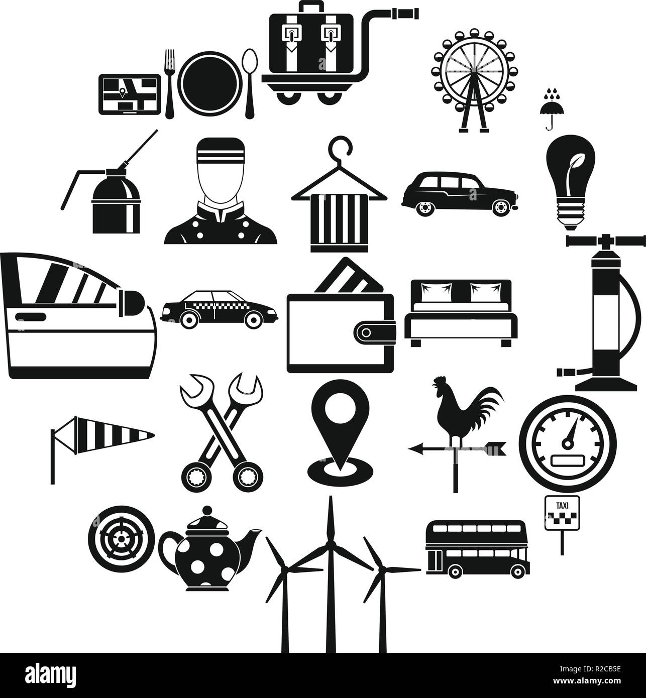Taxi cab icons set, simple style Stock Vector Image & Art - Alamy