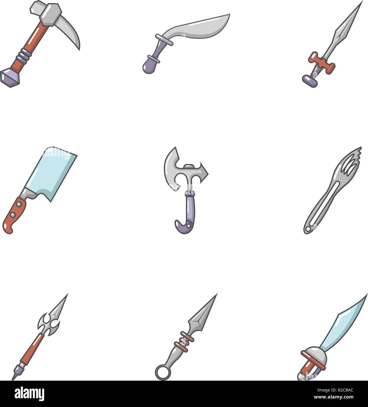 Throw icons set, cartoon style Stock Vector Image & Art - Alamy