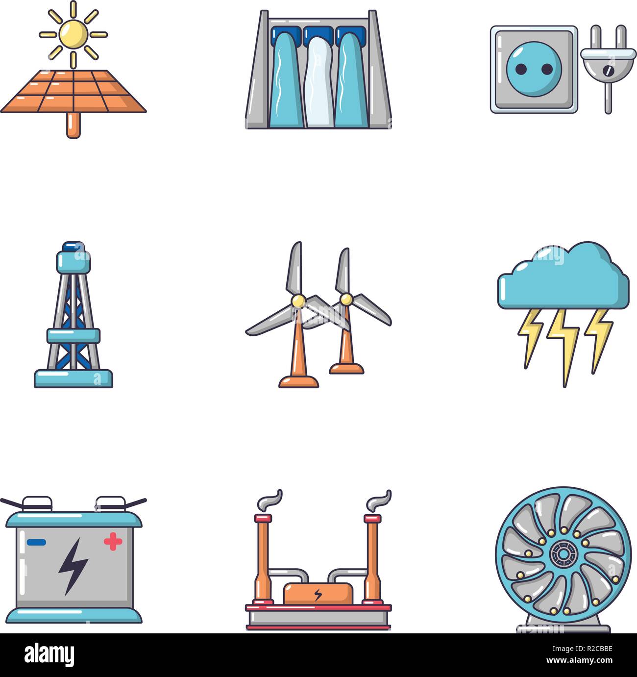 Intensity icons set, cartoon style Stock Vector Image & Art - Alamy