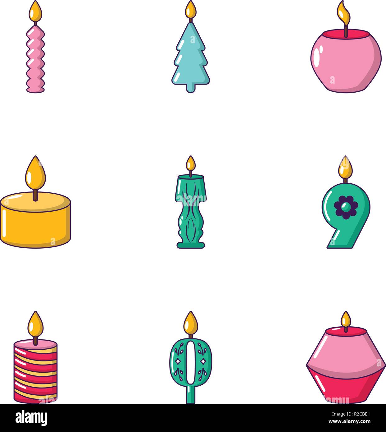 Taper icons set, cartoon style Stock Vector Image & Art - Alamy