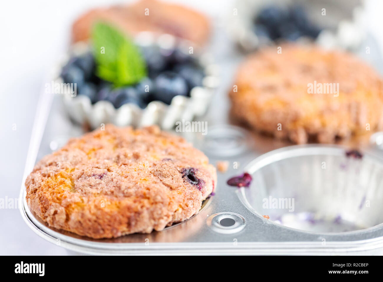 Homemade blueberry muffins made with organic ingredients Stock Photo ...