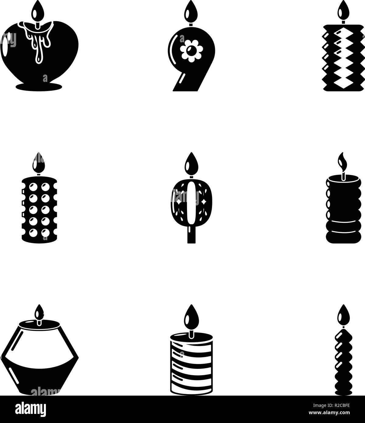 Candlelight icons set, simple style Stock Vector Image & Art - Alamy