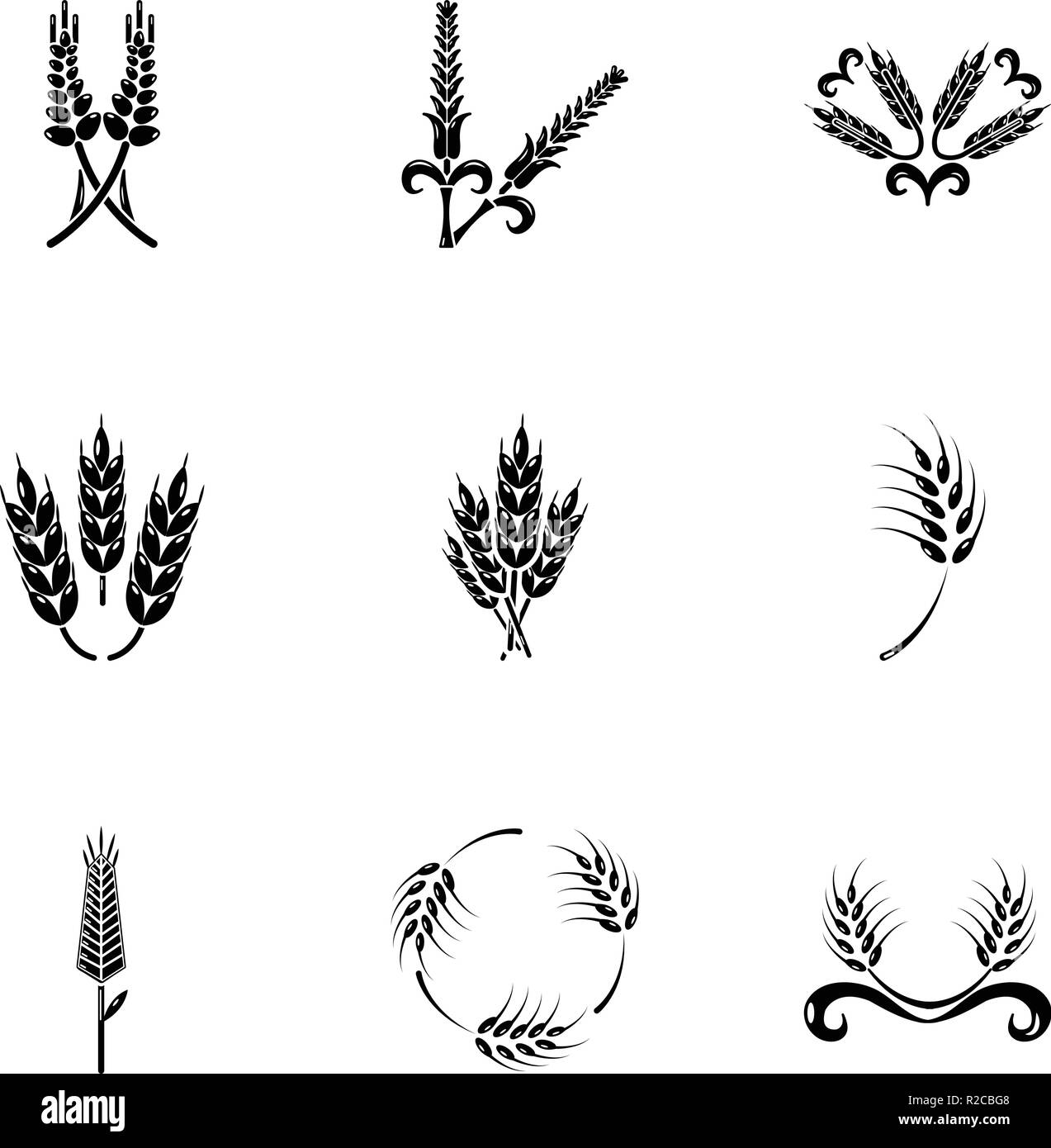 Flake icons set, simple style Stock Vector Image & Art - Alamy