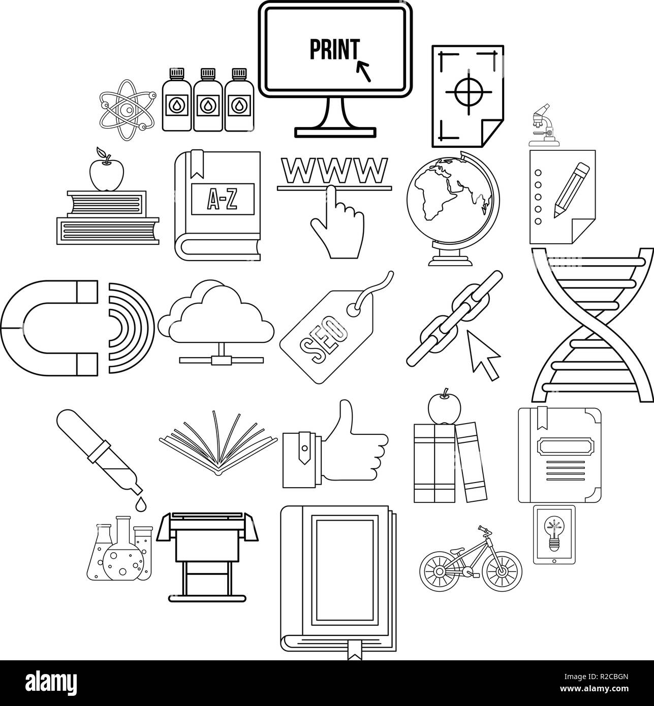 Instruction icons set, outline style Stock Vector Image & Art - Alamy