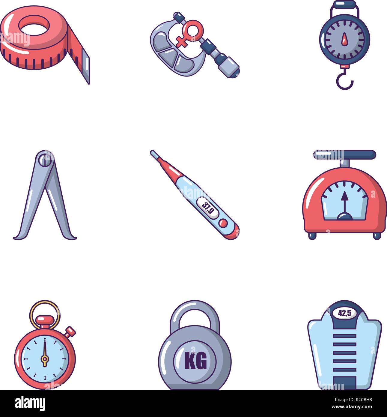 Metering icons set, flat style Stock Vector Image & Art - Alamy