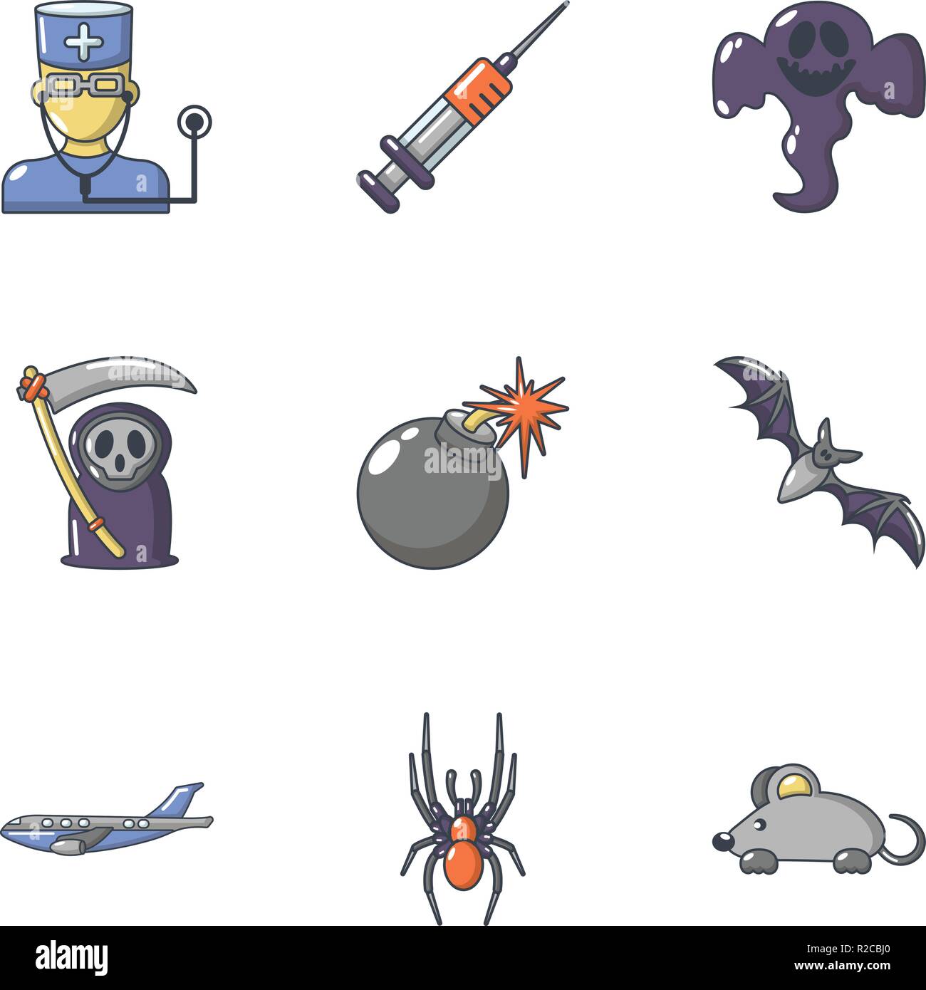 Deadly business icons set, cartoon style Stock Vector Image & Art - Alamy