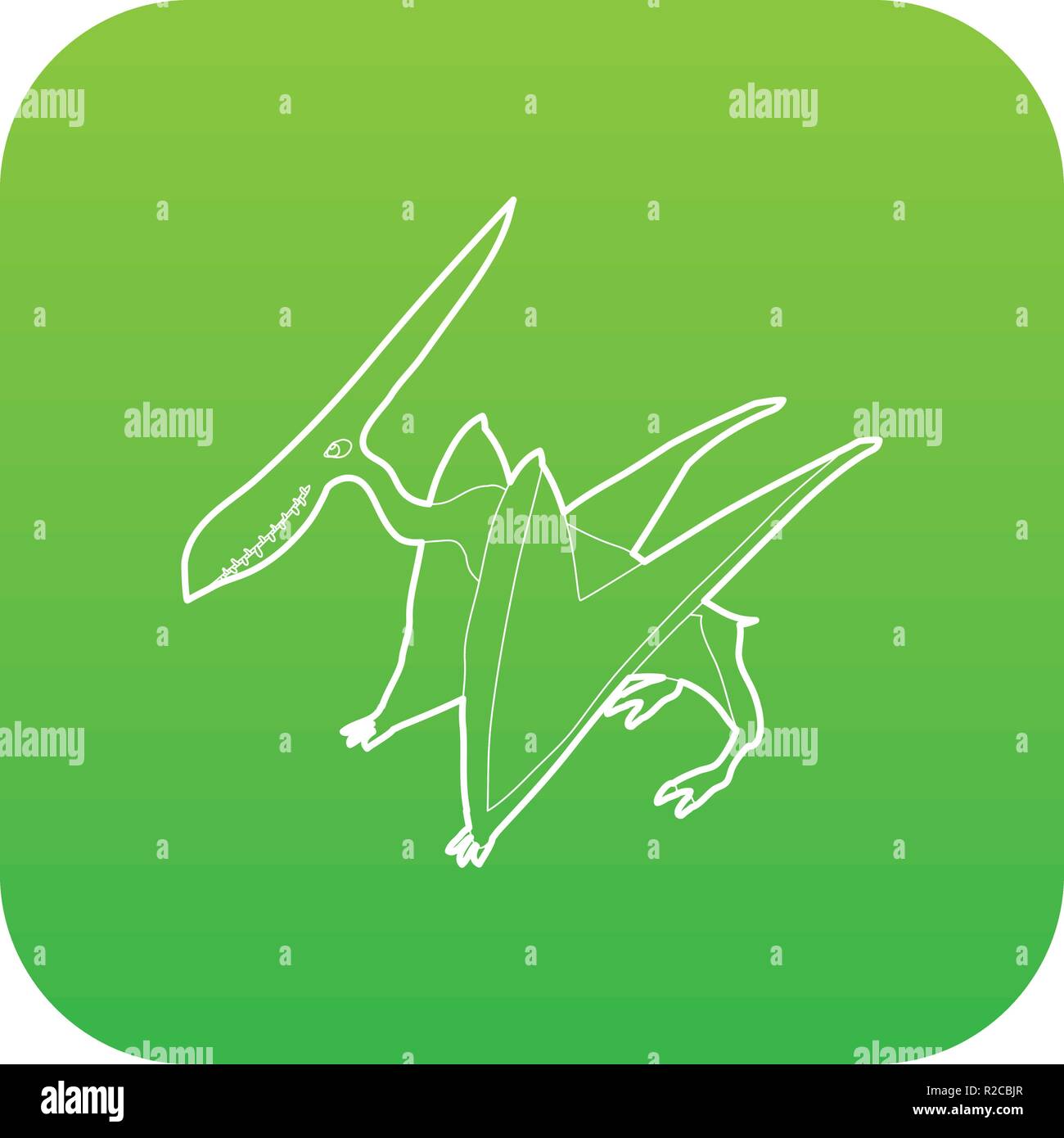 Pterodactyl icon green vector Stock Vector Image & Art - Alamy