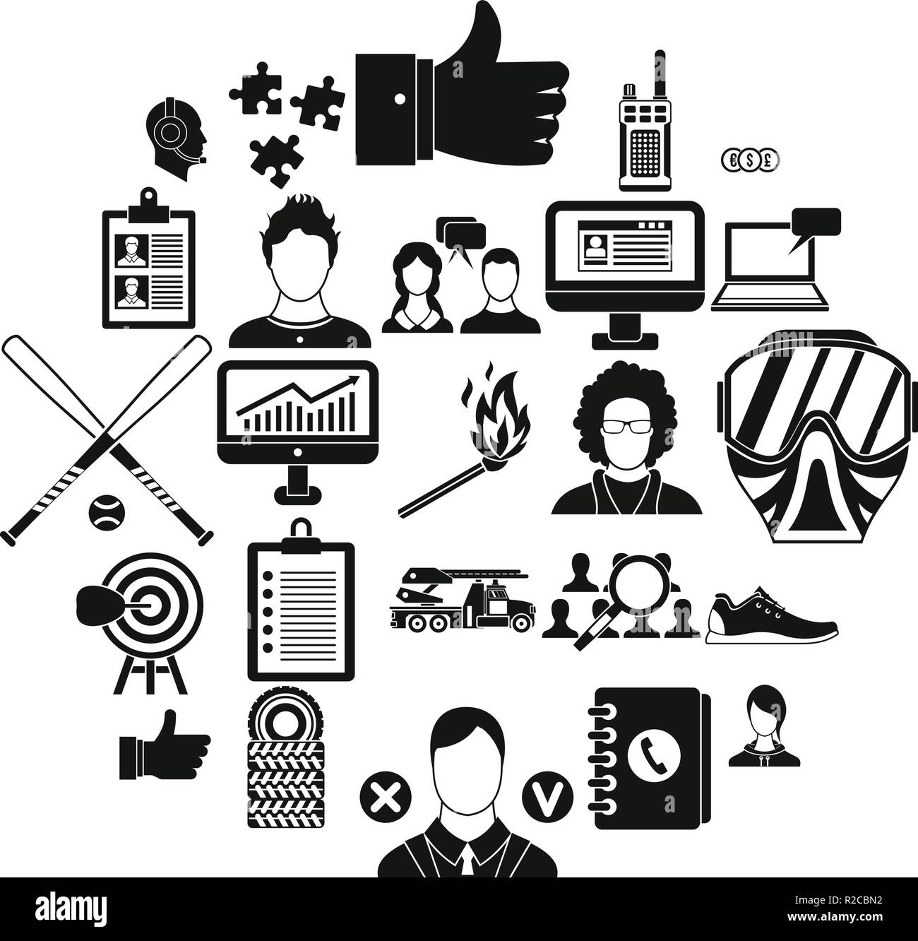 Squad icons set, simple style Stock Vector Image & Art - Alamy