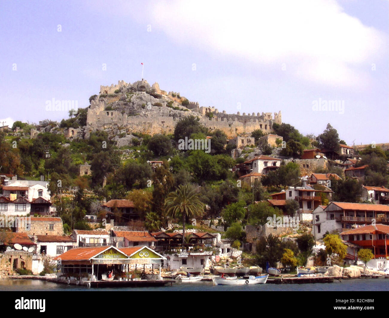 castle on fishing island off phaselis Stock Photo - Alamy