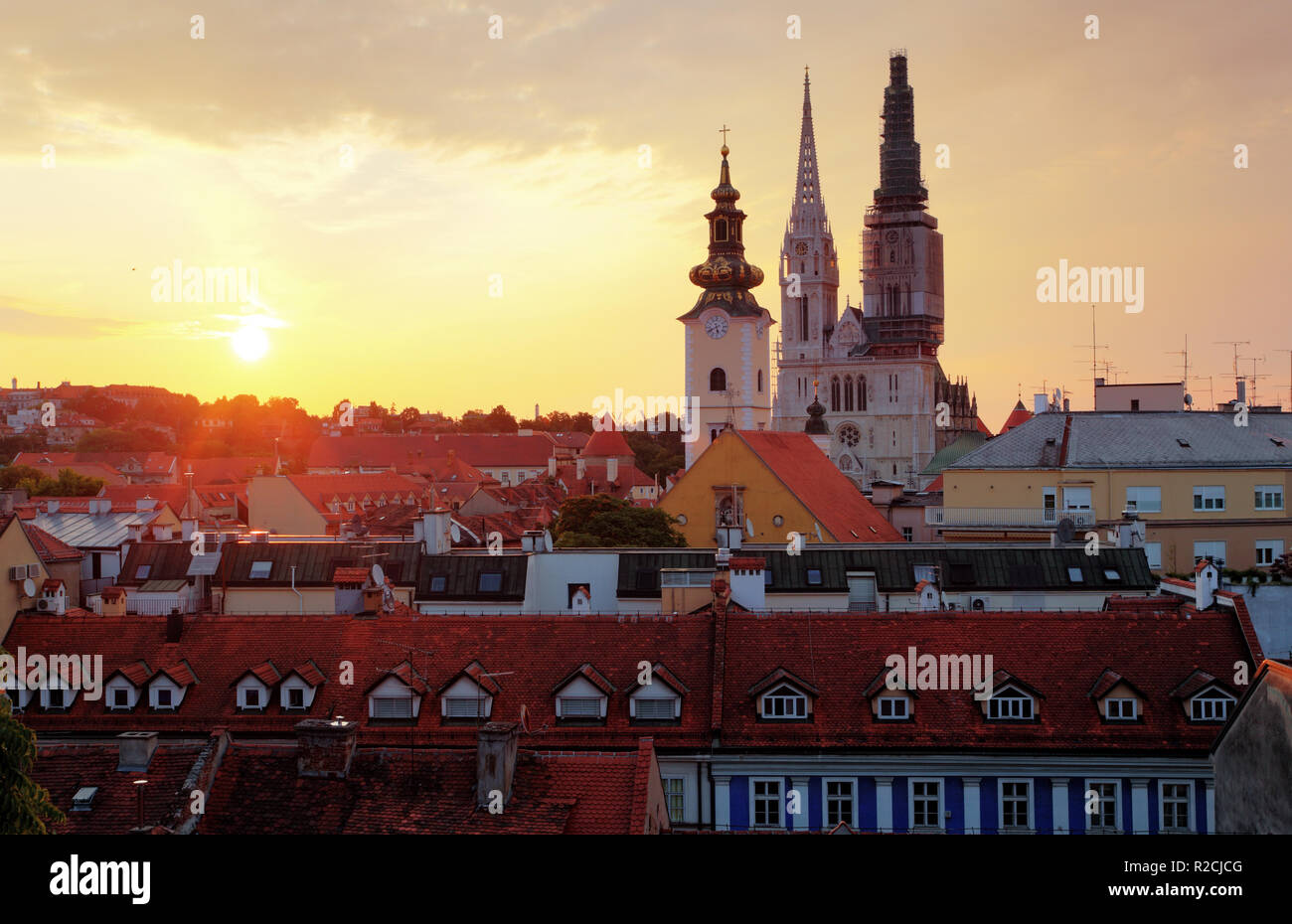Cityscape zagreb croatia orange hi-res stock photography and images - Alamy