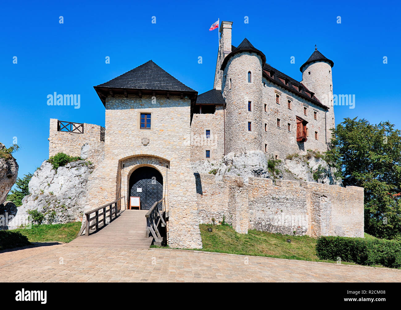 Medieval castle Bobolice, Poland Stock Photo - Alamy