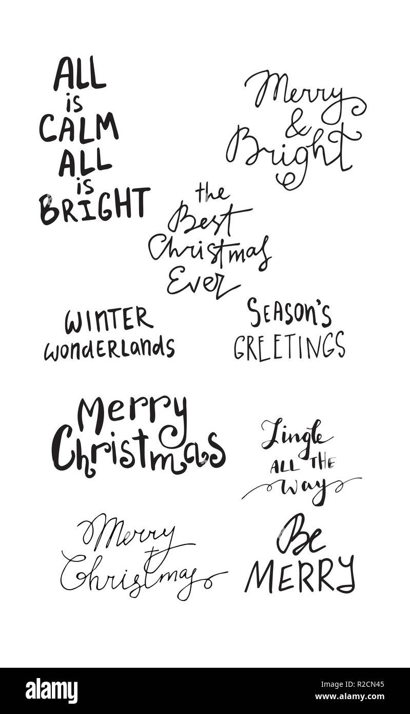 Set of Christmas lettering handwritten Stock Vector Image & Art - Alamy