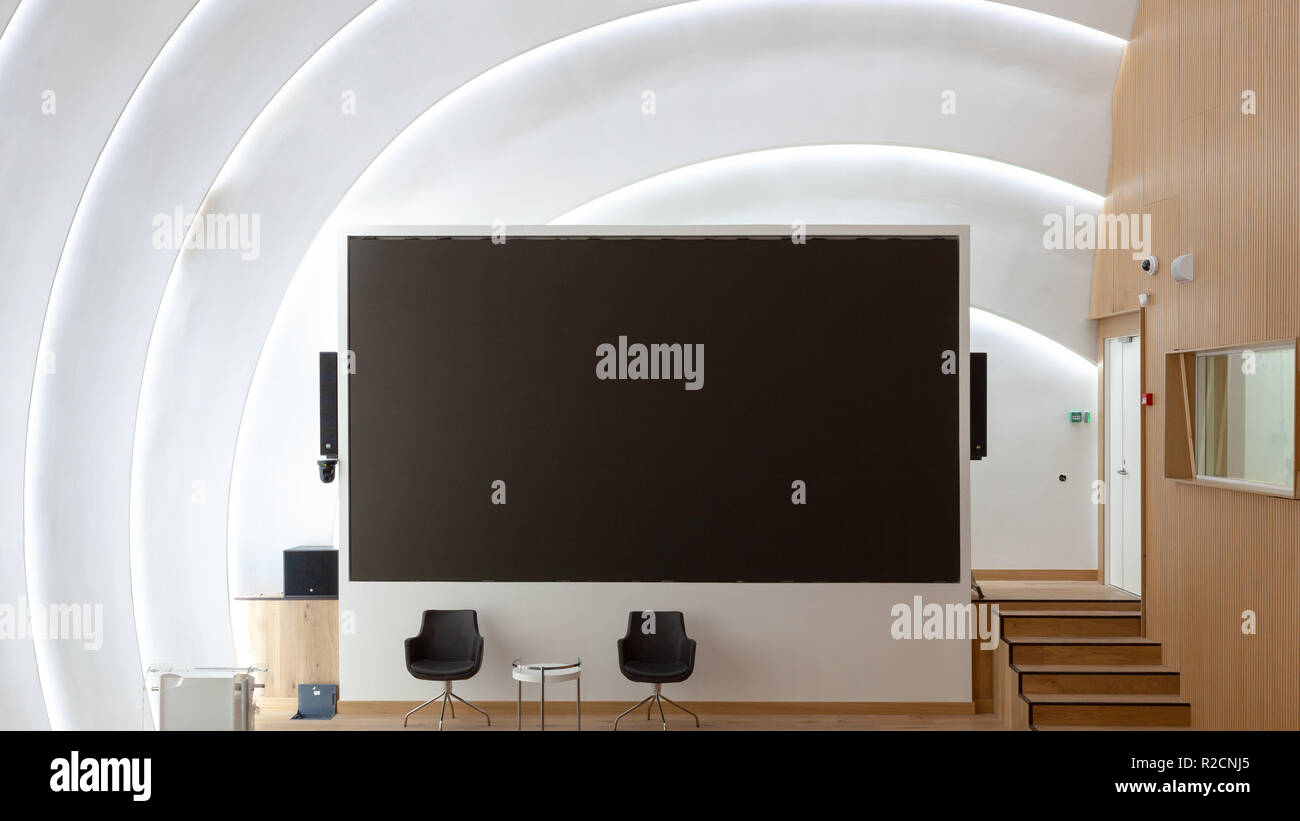 Modern office conference hall for business meeting with blank ...