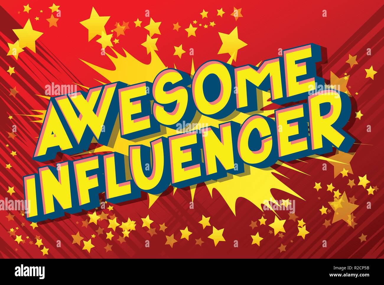 Awesome Influencer - Vector illustrated comic book style phrase on ...