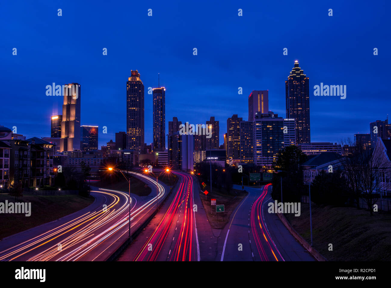 A vew of the atlanta skyline from the jackson street bridge Stock Photo ...