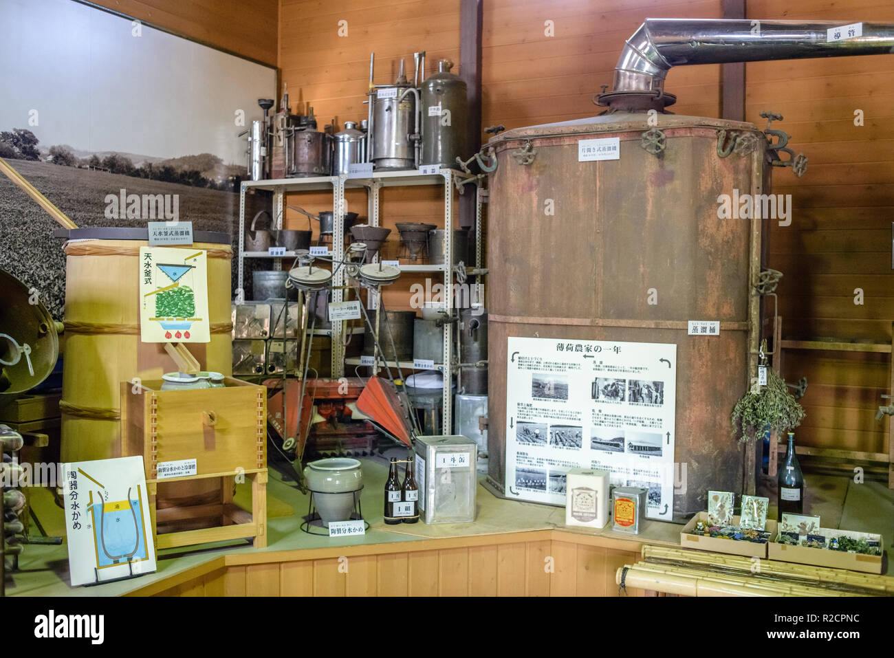 The production process of mint in Mint Distillation Hall as the part of ...