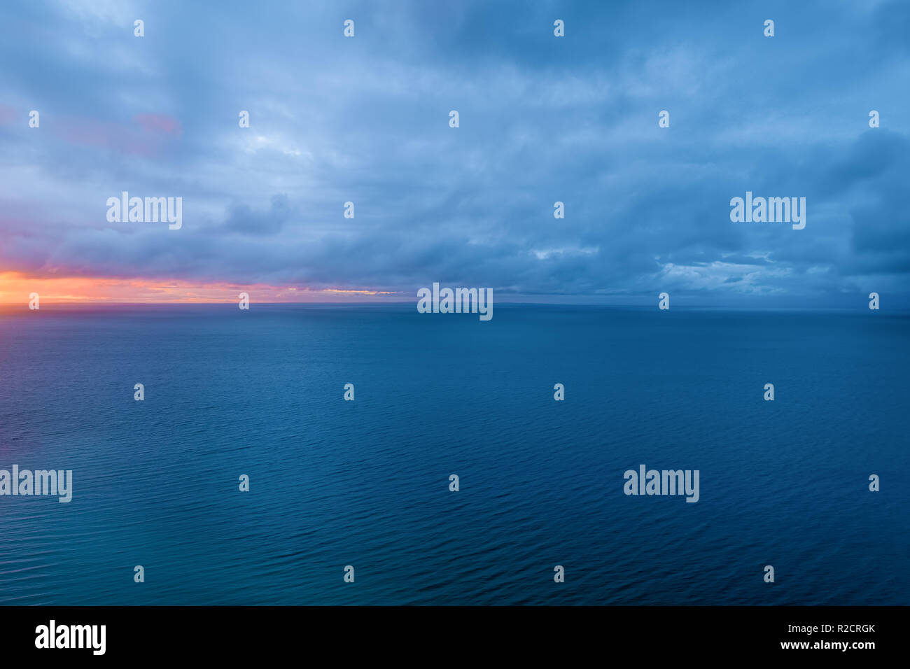 Aerial view of ocean at dusk Stock Photo - Alamy