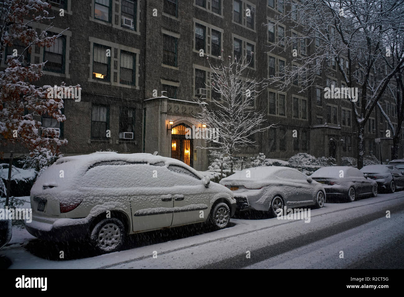 Snow storm in the historic district of Jackson Heights. Early 1900's ...