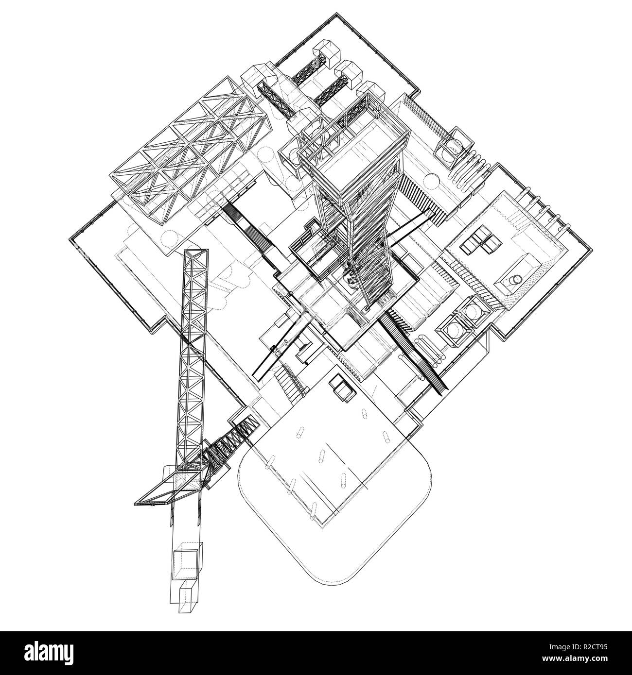 Offshore oil rig drilling platform concept. Vector Stock Vector Image ...