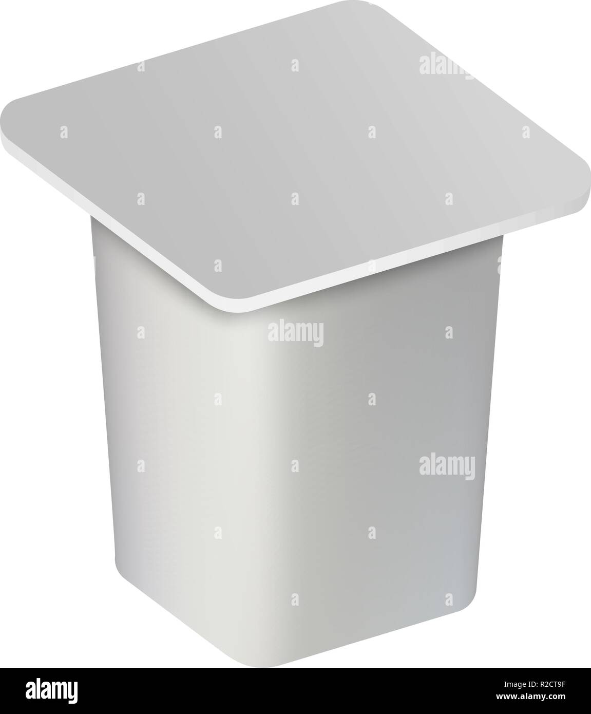 Yogurt closed box mockup. Realistic illustration of yogurt closed box ...
