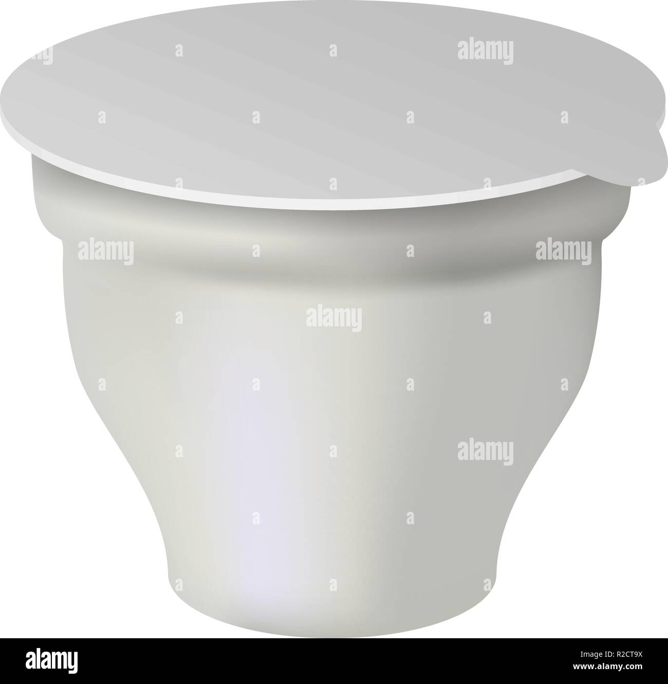Yogurt white box mockup. Realistic illustration of yogurt white box ...