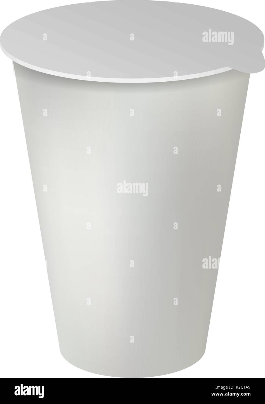 Plastic pot mockup. Realistic illustration of plastic pot vector mockup ...