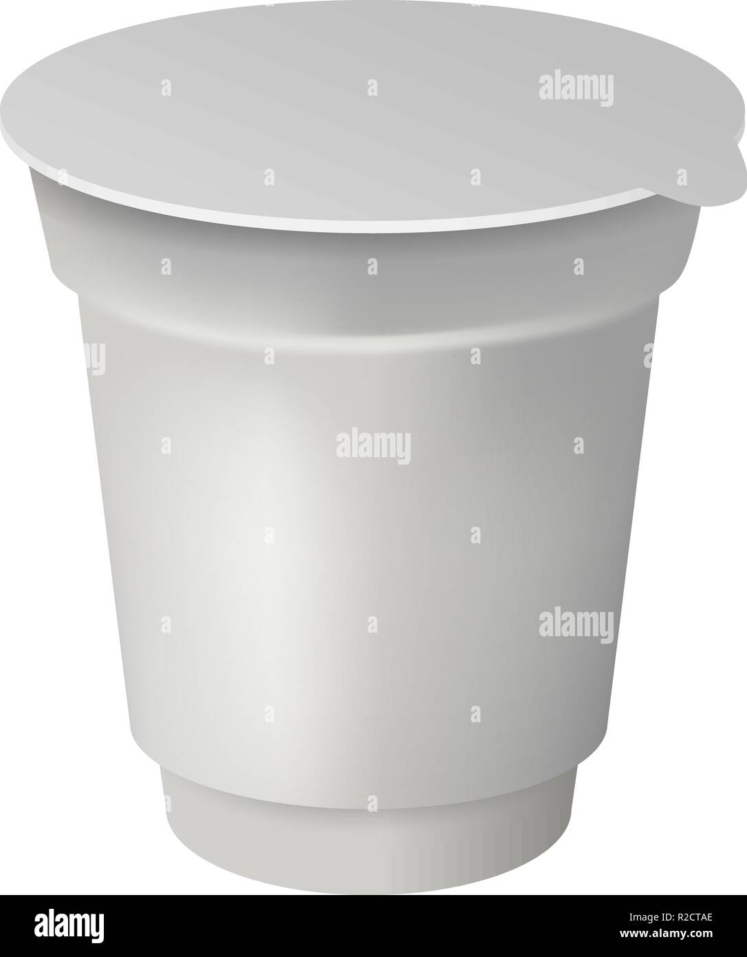 Yogurt round box mockup. Realistic illustration of yogurt round box ...