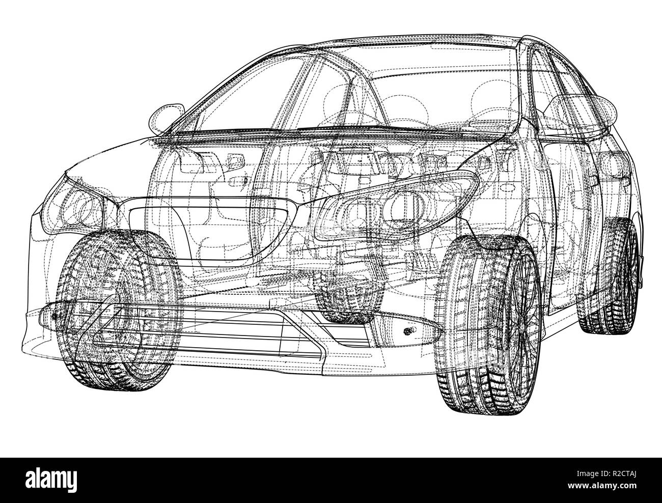 Concept car. Vector rendering of 3d Stock Vector Image & Art - Alamy